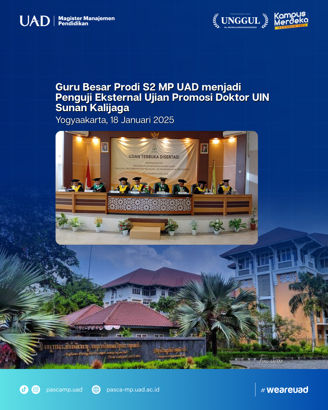 Guru Besar Prodi S2 MP UAD menjadi Penguji Eksternal Ujian Promosi ...